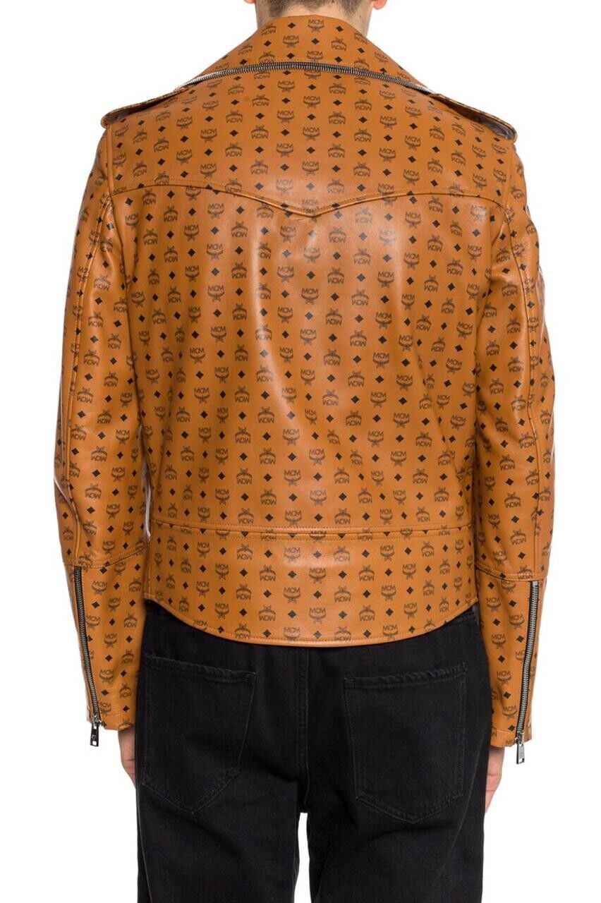 MCM Biker Leather Jacket Brown Color