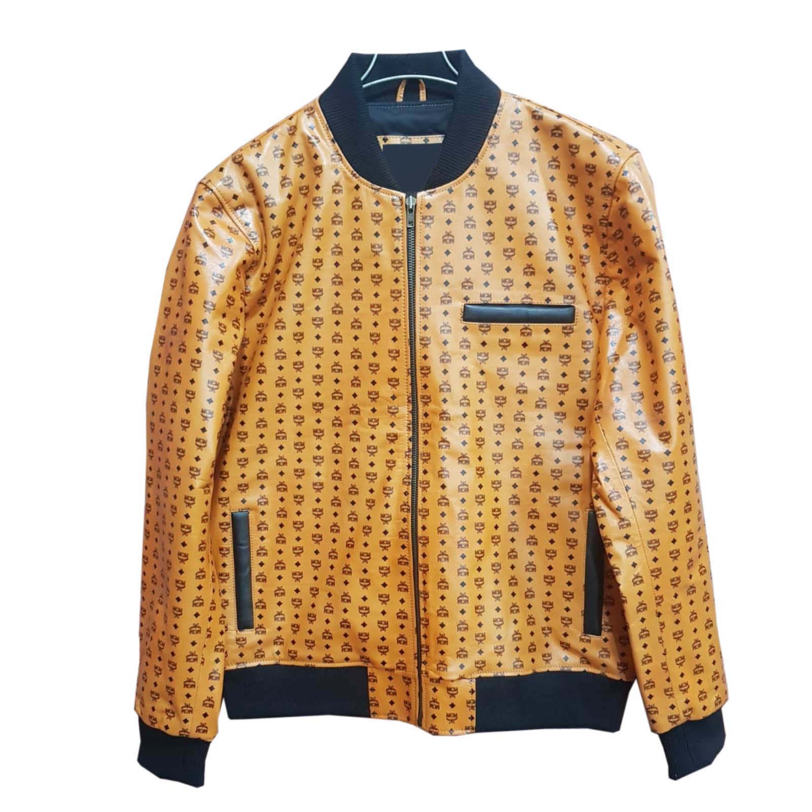 MCM Bomber Leather Jacket Brown - Men