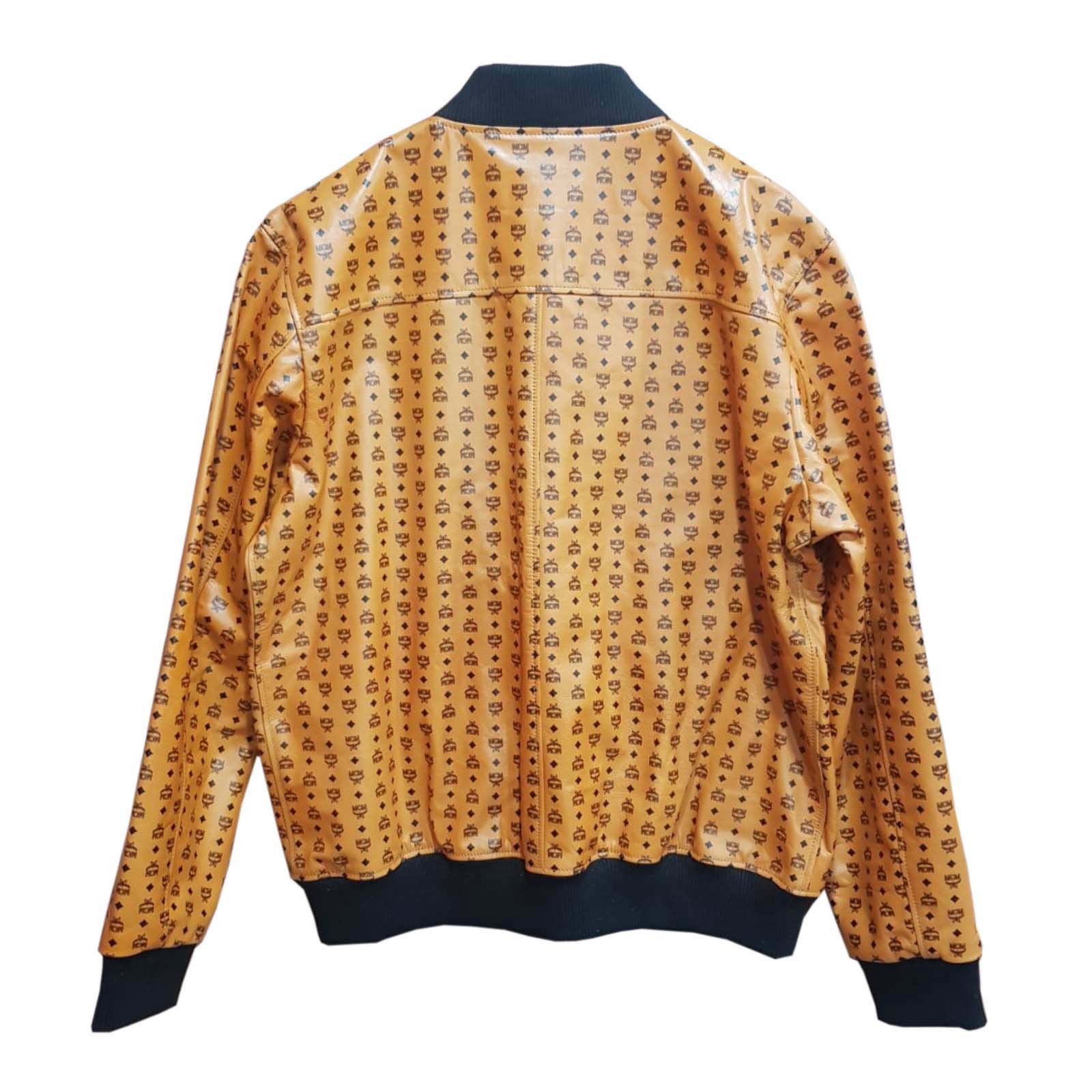 MCM Bomber Leather Jacket Brown - Men