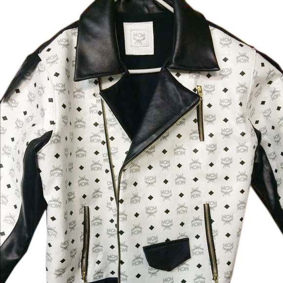 MCM Monogram Black & White Biker Jacket - 2Hit Store
