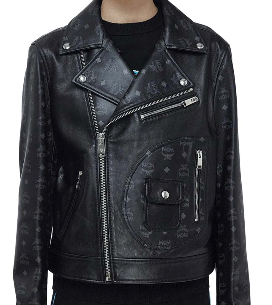 MCM Monogram MCMotor Black Leather Biker Jacket - 2Hit Store